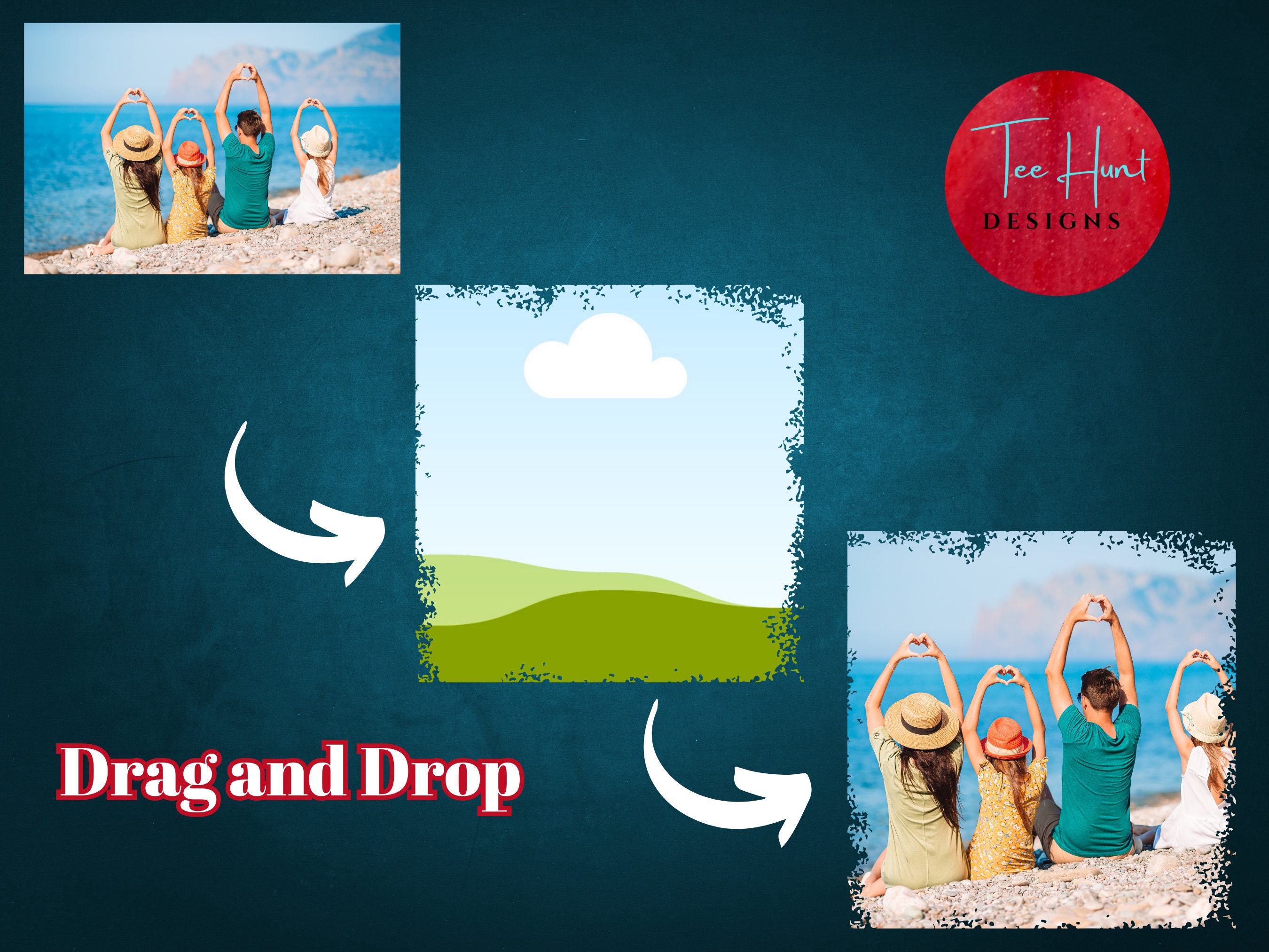 Canva Frames Templates, Grunge Square Frame Bundle, Customizable Canva ...