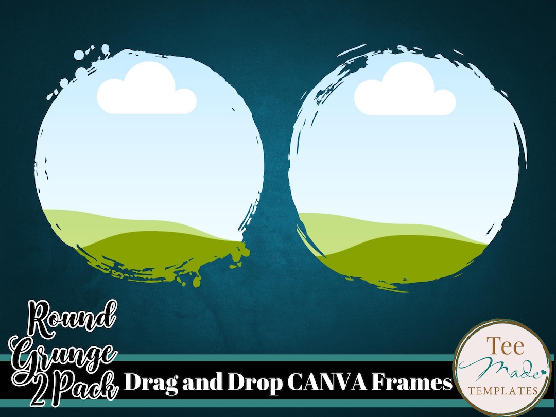 Canva Frames Templates Round, Distressed Square Frame 2 Pack ...