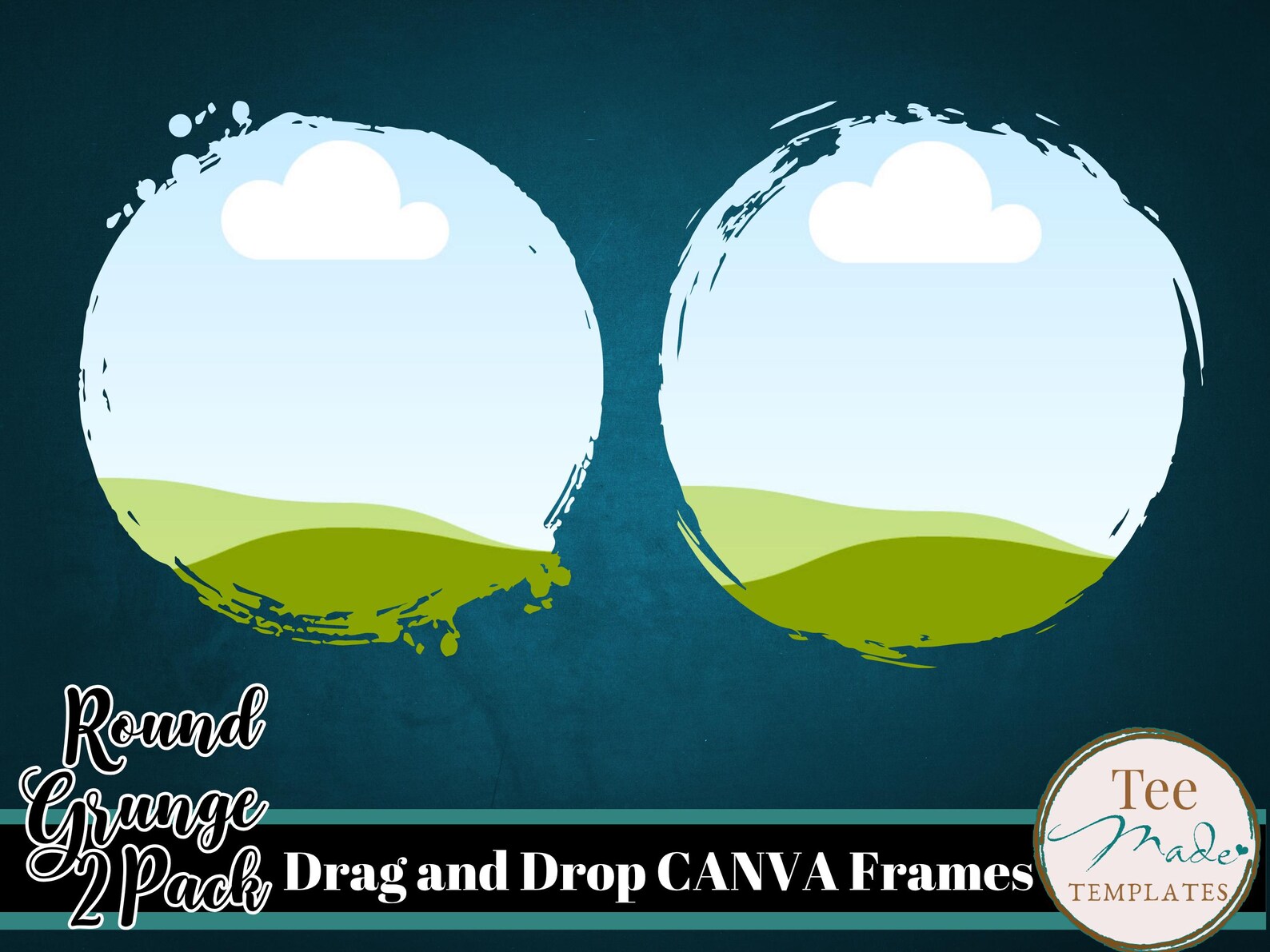 Canva Frames Templates Round, Distressed Square Frame 2 Pack ...