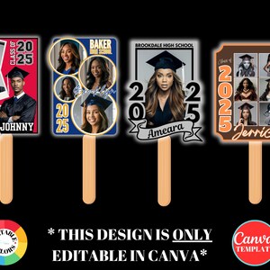Graduation Fan Template, Canva Template, Custom Grad Favors, Grad 2025 ...