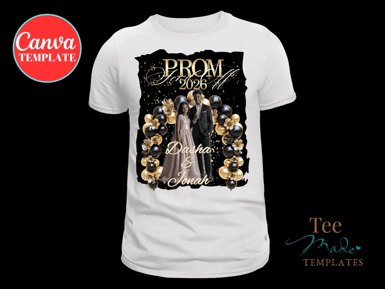 Prom Send off Tshirt Design, DIY Canva Template, Editable 2026 Prom T ...