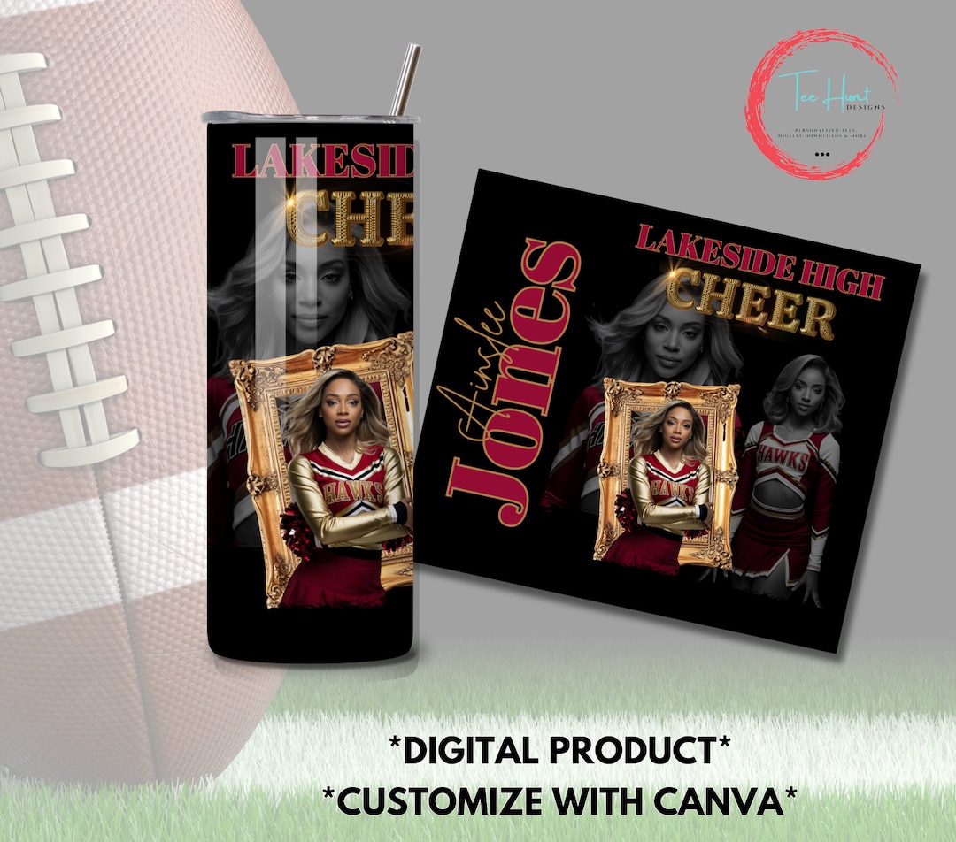 Cheer Tumbler Wrap Template, Cheer Photo Frame Tumbler, Cheer Mom ...