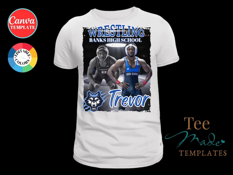 Wrestling Shirt Design, Canva Template, Editable Gameday Tshirt, Senior ...