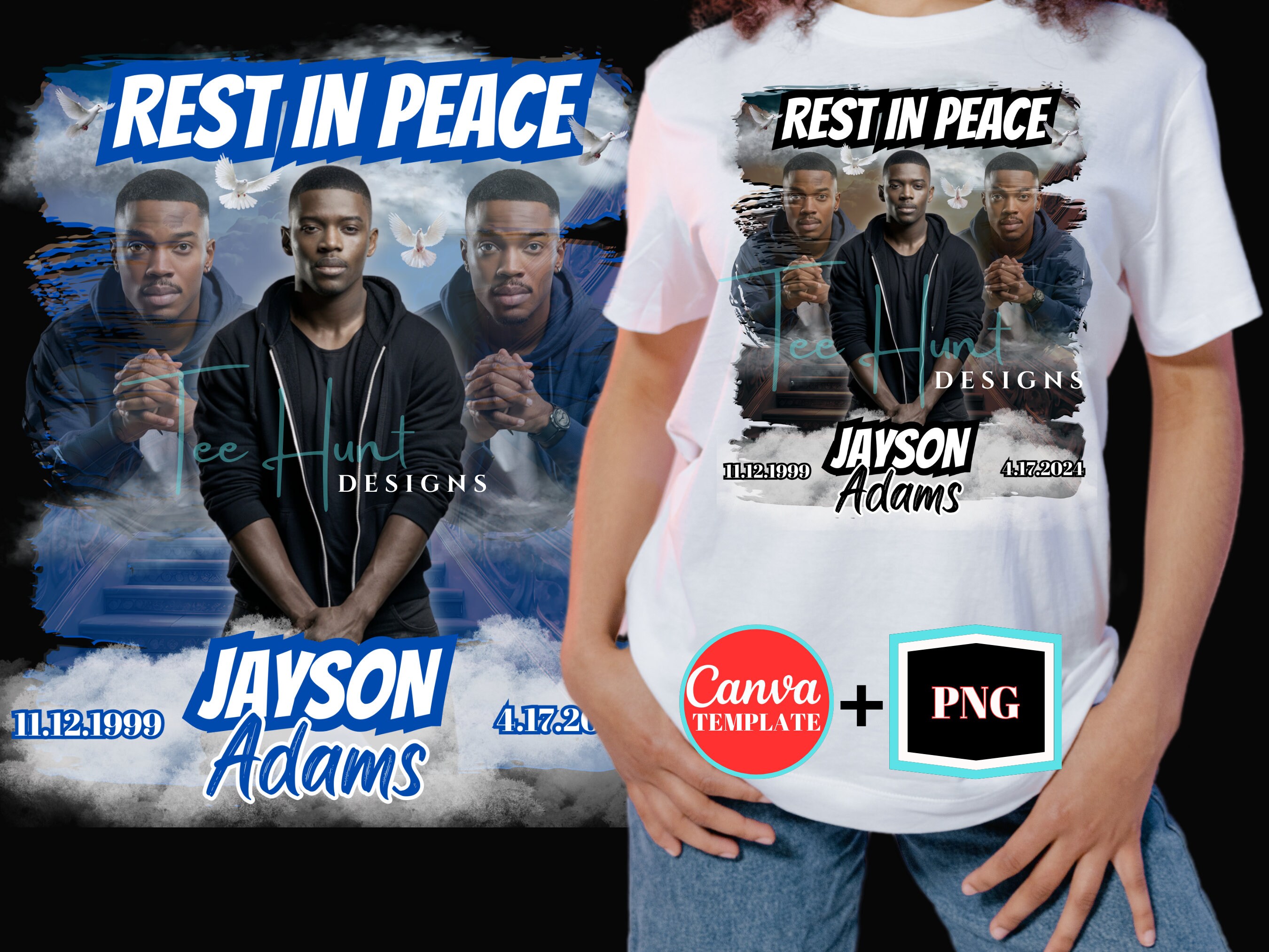 Memorial Tshirt Design, Funeral Shirt, Editable in CANVA, Changeable ...