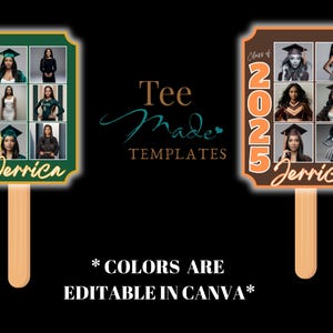 Graduation Fan Template, Canva Template, Custom Grad Favors, Grad 2025 ...