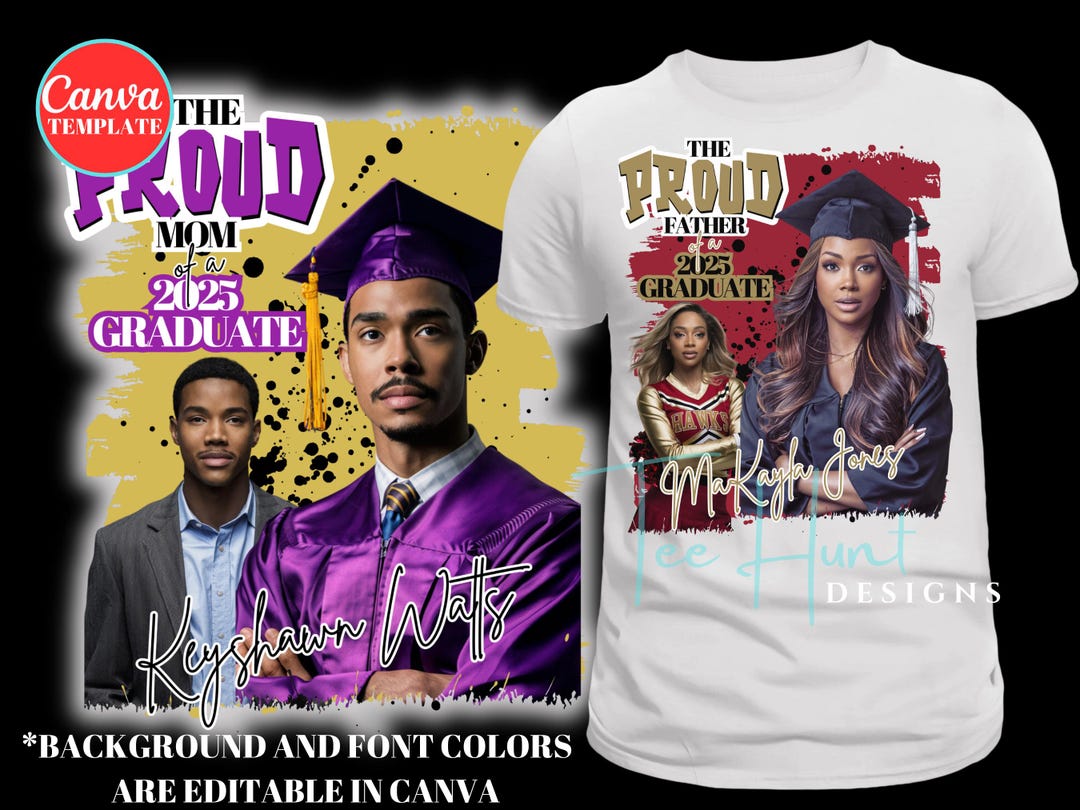 PROUD Grad Template, Family Grad Shirt, 2025 Graduation Shirt Template ...