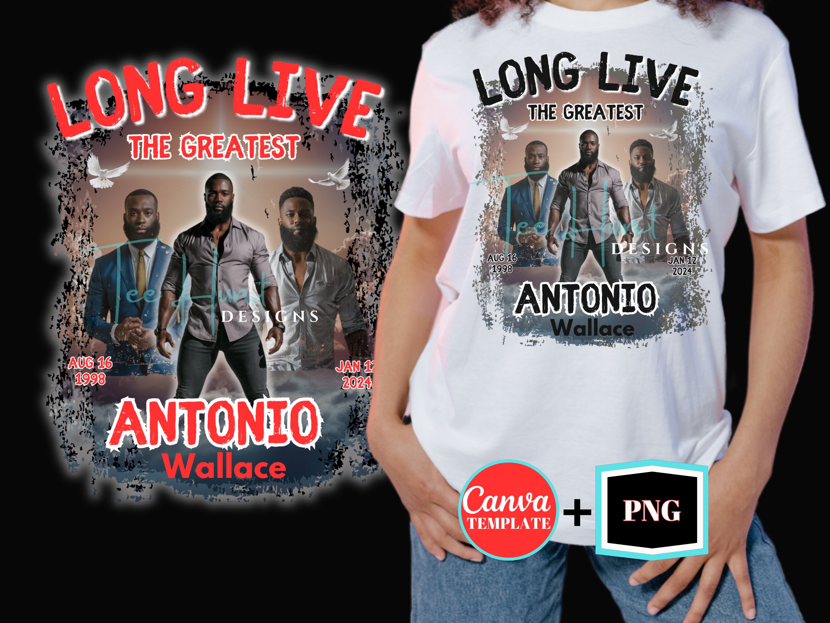 Memorial Tshirt Design PNG and Canva Template, in Loving Memory Design ...