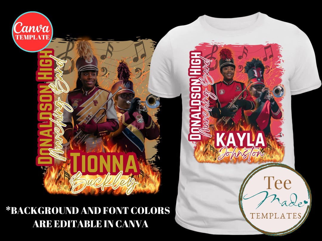 Marching Band Tshirt Design, Canva Template, Editable Band Fan Tshirt ...