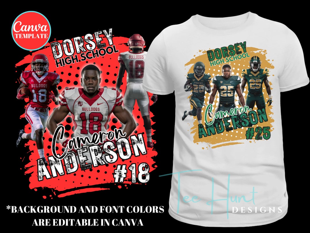 Football Tshirt Design, Canva Template, Editable Gameday Tshirt ...
