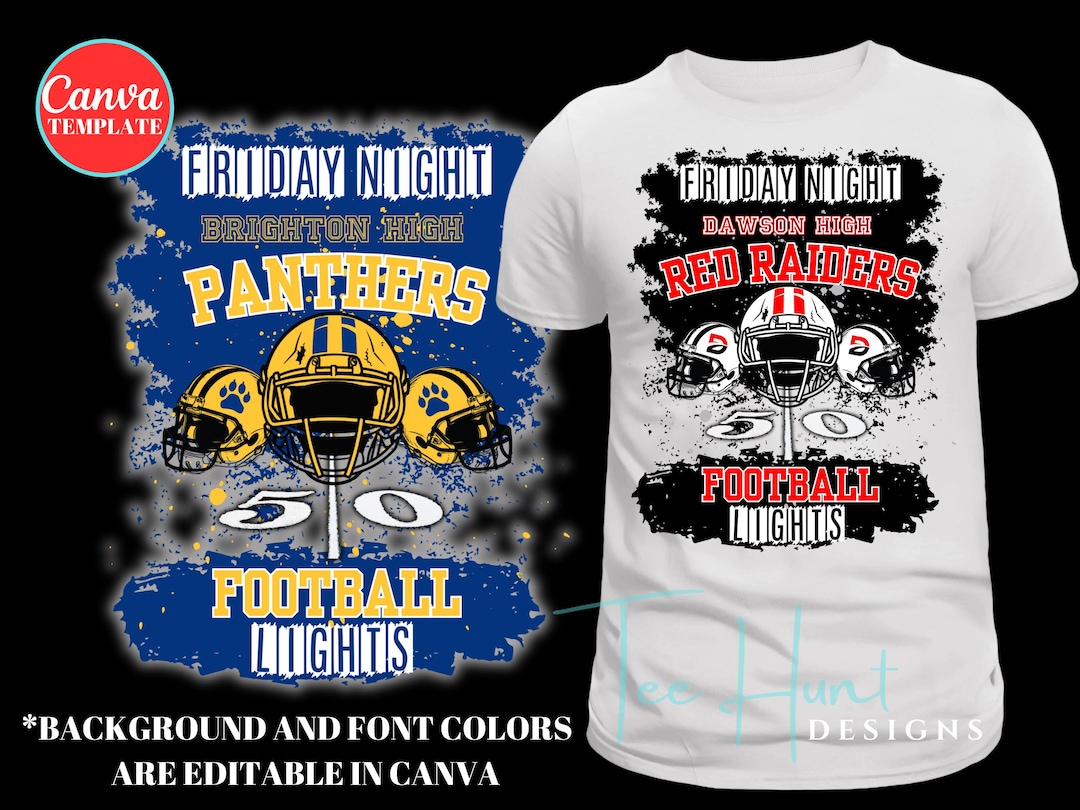 Football Shirt Design, Canva Template, Editable Gameday Tshirt ...