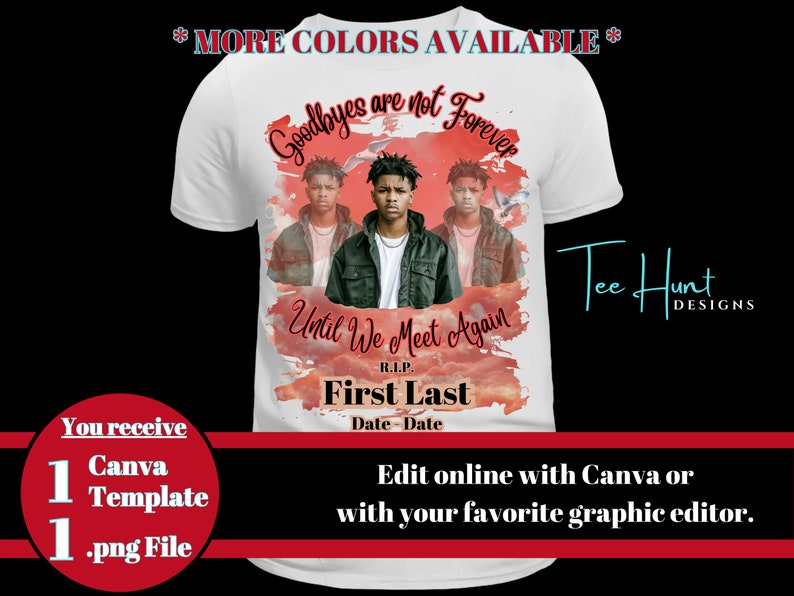 Tshirt Design, Celebration of Life, Canva Template, Personalized ...