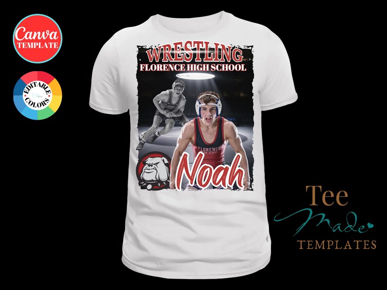 Wrestling Shirt Design, Canva Template, Editable Gameday Tshirt, Senior ...
