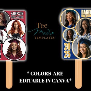 Graduation Fan Template, Canva Template, Custom Grad Favors, Grad 2025 ...