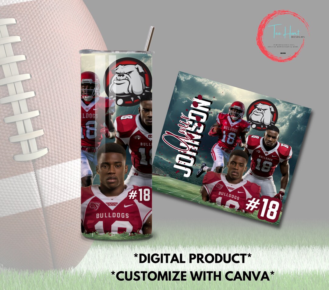 Football Tumbler Wrap Template, Photo Tumbler Wrap, Football Mom ...