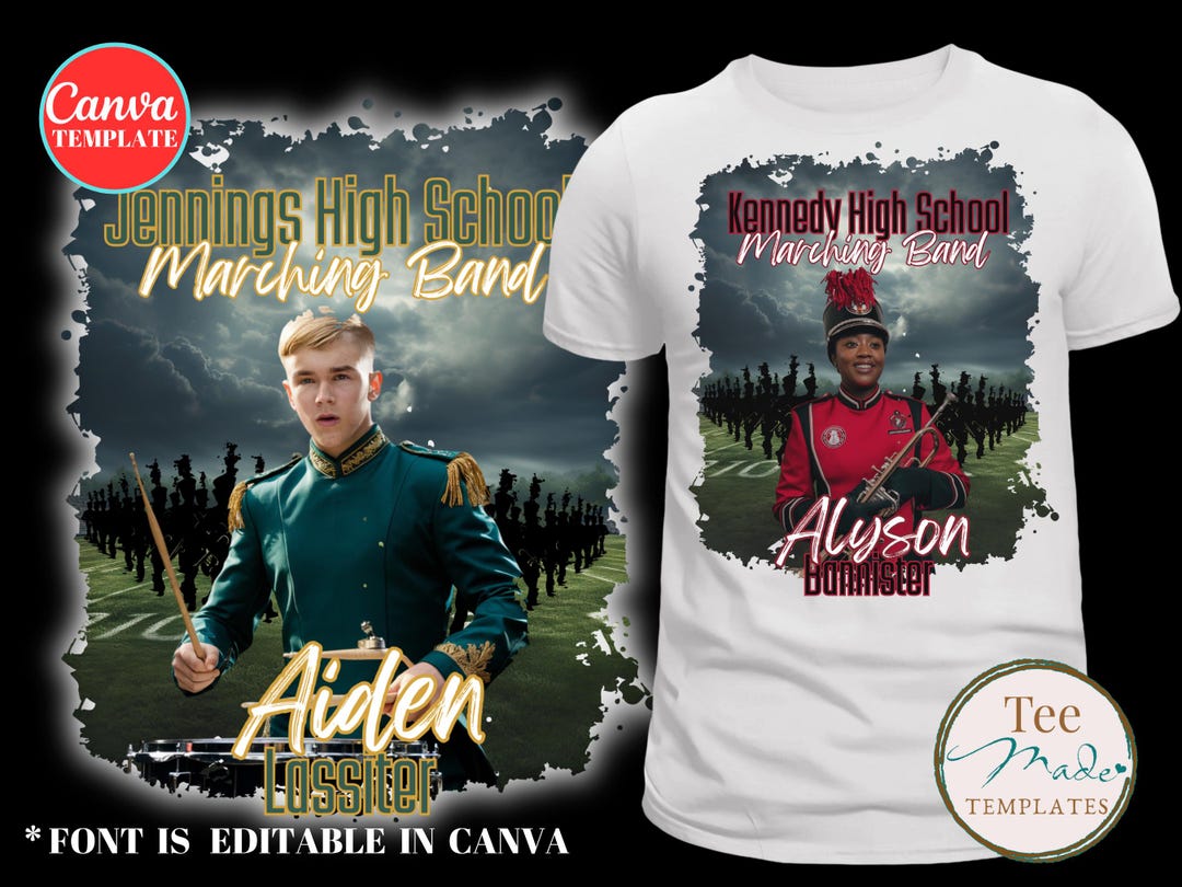 Marching Band Tshirt Design, Canva Template, Editable Band Fan Tshirt ...
