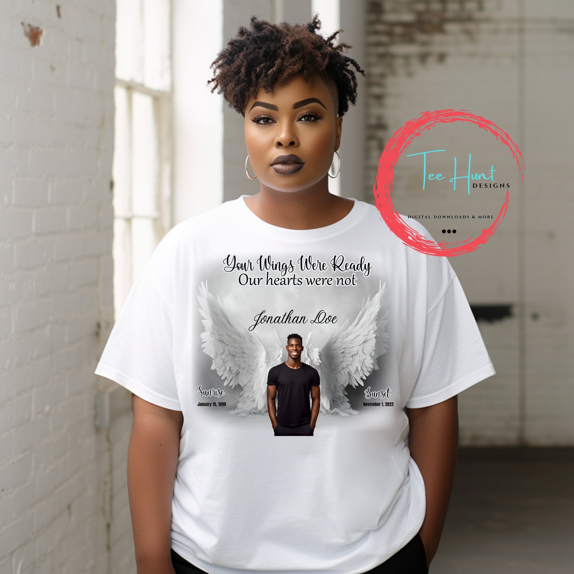 Memorial PNG, Ange Wings T-shirt, Your Wings Were Ready, Funeral Shirt ...