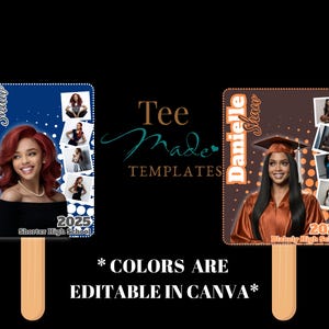 Graduation Fan Template, Canva Template, Custom Grad Favors, Grad 2025 ...