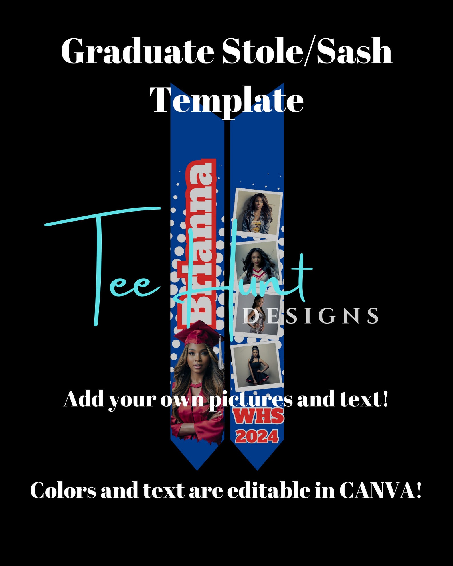 Graduation Stole Template, Custom Graduate Stole, Graduation Sash ...