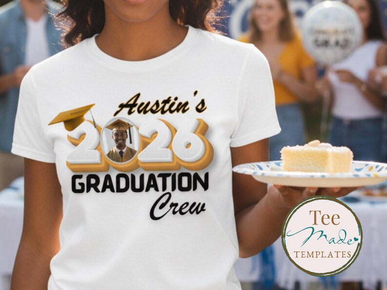 2026 Graduation Squad Canva Template, DIY Photo Graduation Shirt Design ...