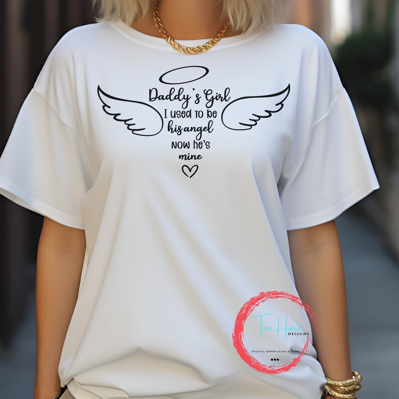 Daddy's Girl Memorial Angel Wings SVG Tribute to Dad, Loving Memory Shirt Design, Grief Gift for ...
