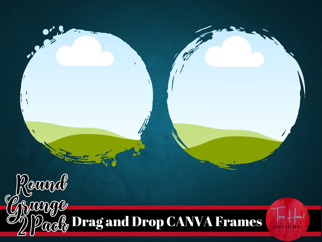 Canva Frames Templates Round, Distressed Square Frame 2 Pack ...