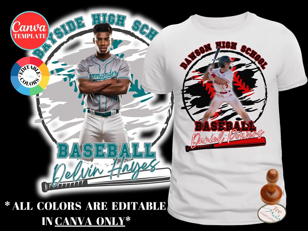Baseball Shirt Template, Baseball Mom Design, Canva Template, Editable ...