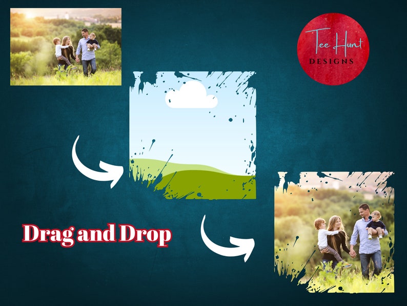 Canva Frames Templates, Grunge Square Frame Bundle, Customizable Canva ...