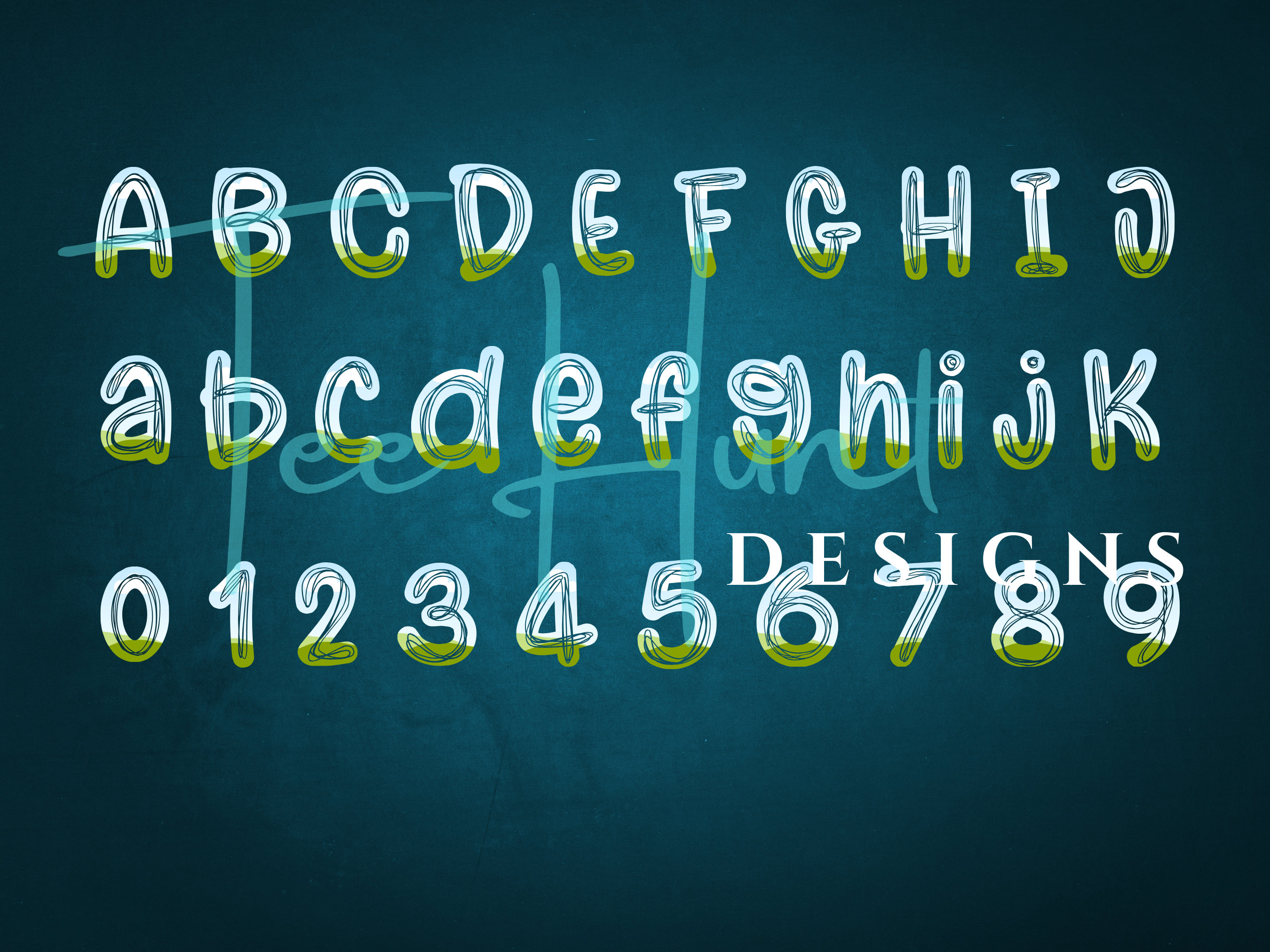 Canva Letter Frames, Scribble Font Bundle, Editable Template Doodle ...