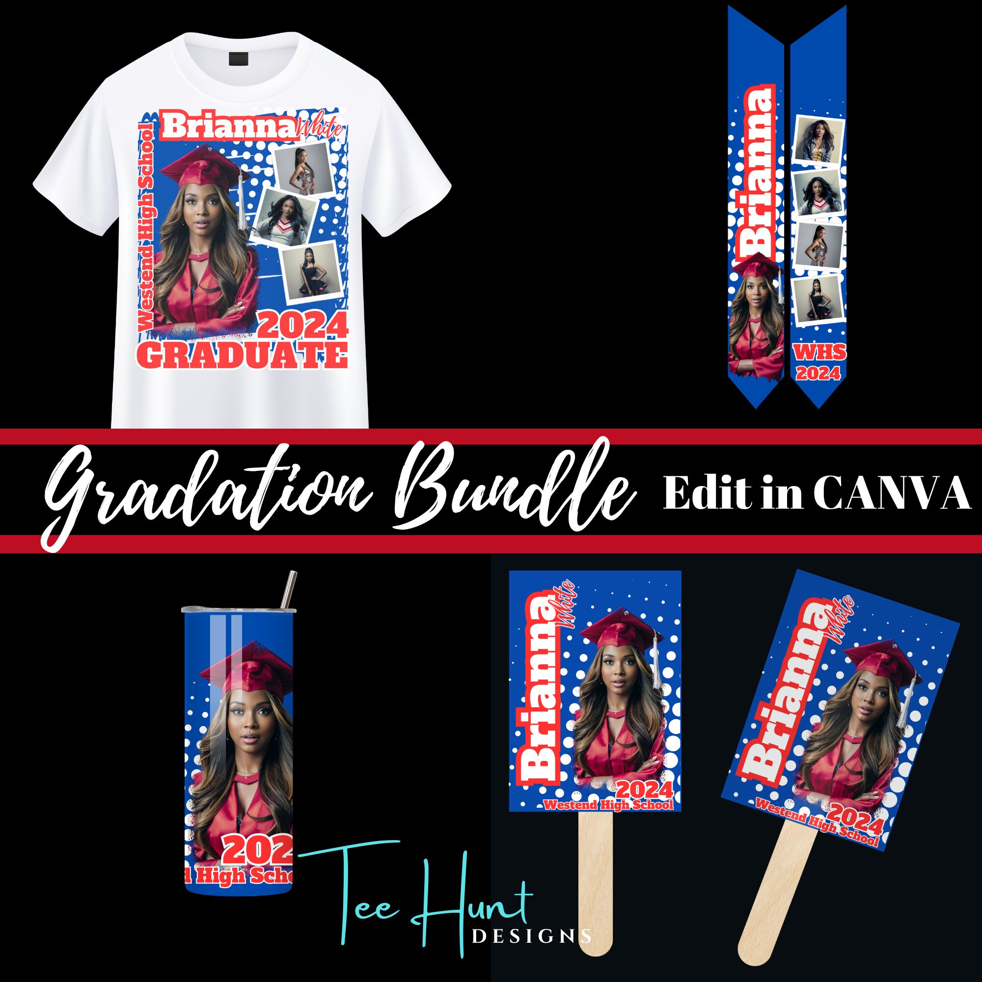 Graduation Template Bundle, Canva Templates, Personalized Shirt, Custom ...