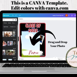 Graduation Fan Template, Canva Template, Custom Grad Favors, Grad 2025 ...