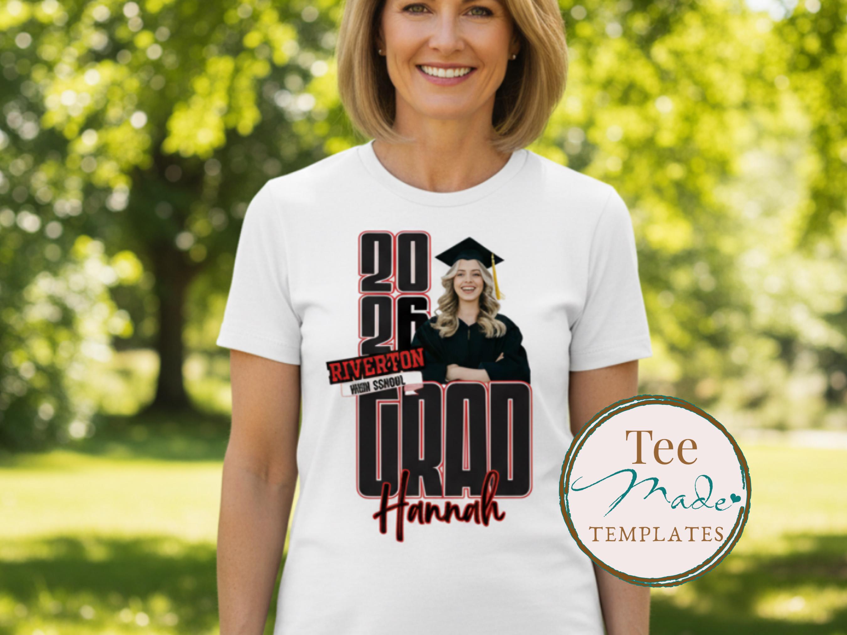2026 Graduate, Canva Graduation Shirt Template, Grad T-shirt Template ...