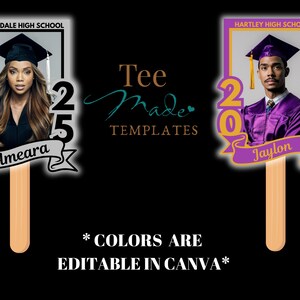 Graduation Fan Template, Canva Template, Custom Grad Favors, Grad 2025 ...