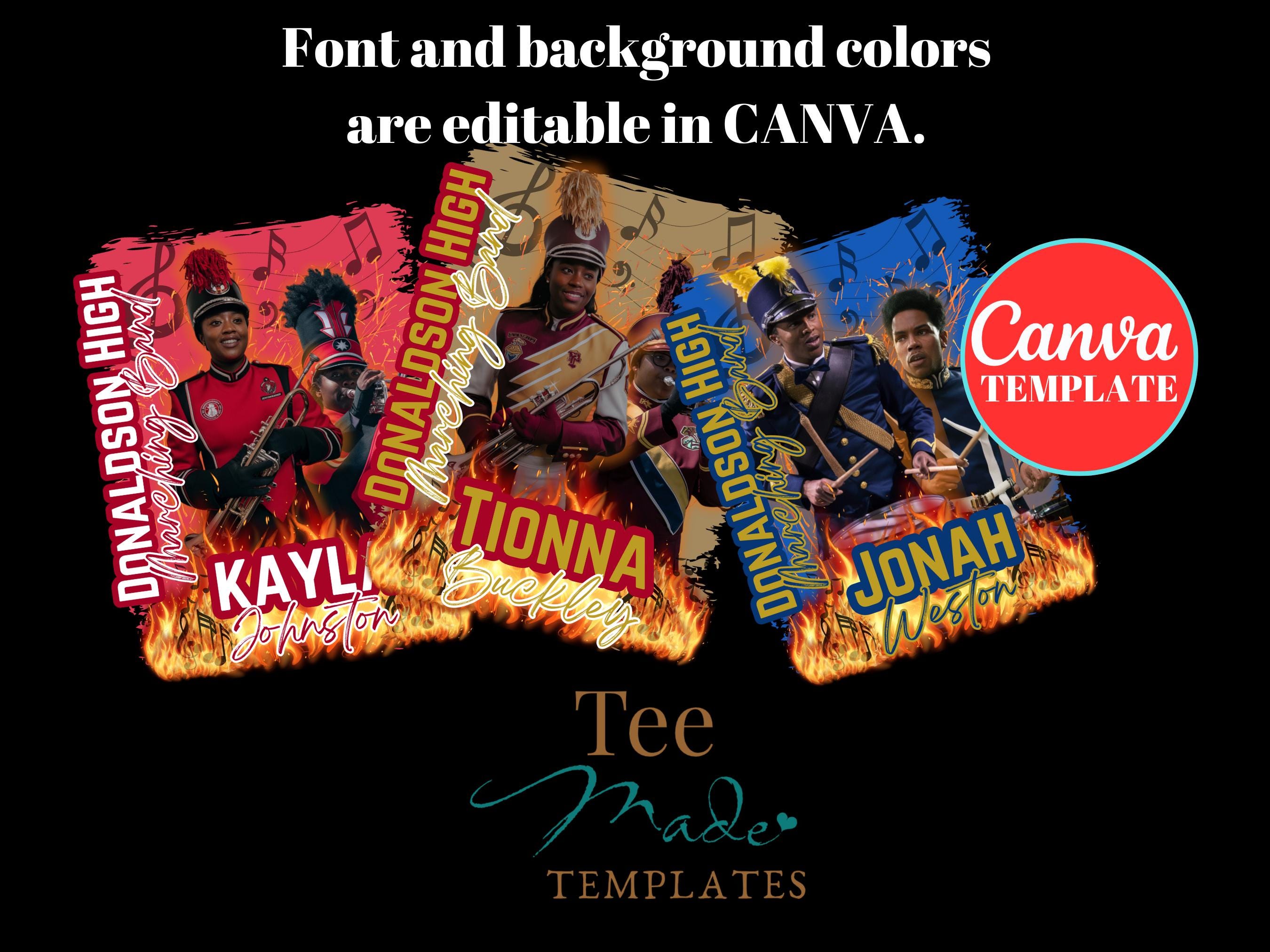 Marching Band Tshirt Design, Canva Template, Editable Band Fan Tshirt ...