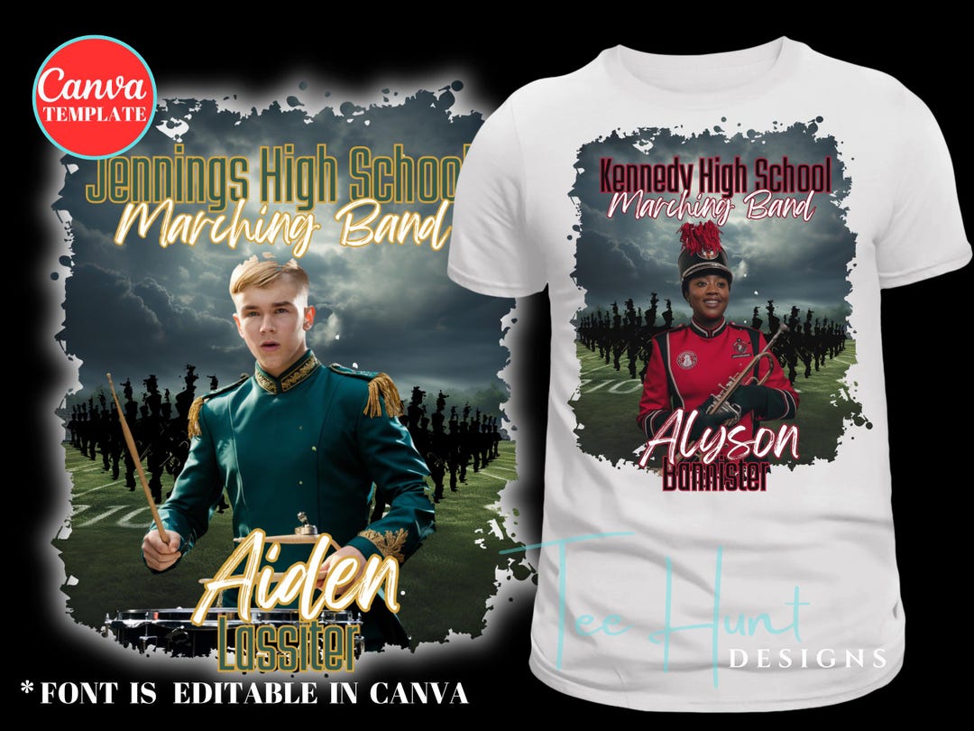 Marching Band Tshirt Design, Canva Template, Editable Band Fan Tshirt ...