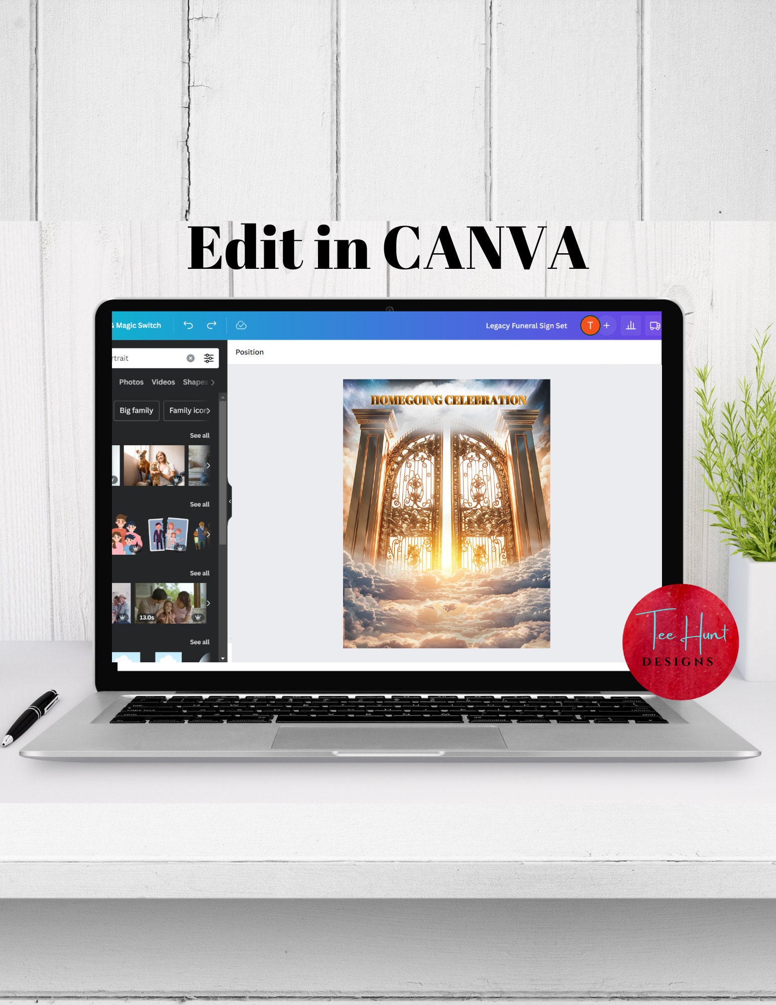 Editable Memorial Background for Funeral & Remembrance, Canva Template ...