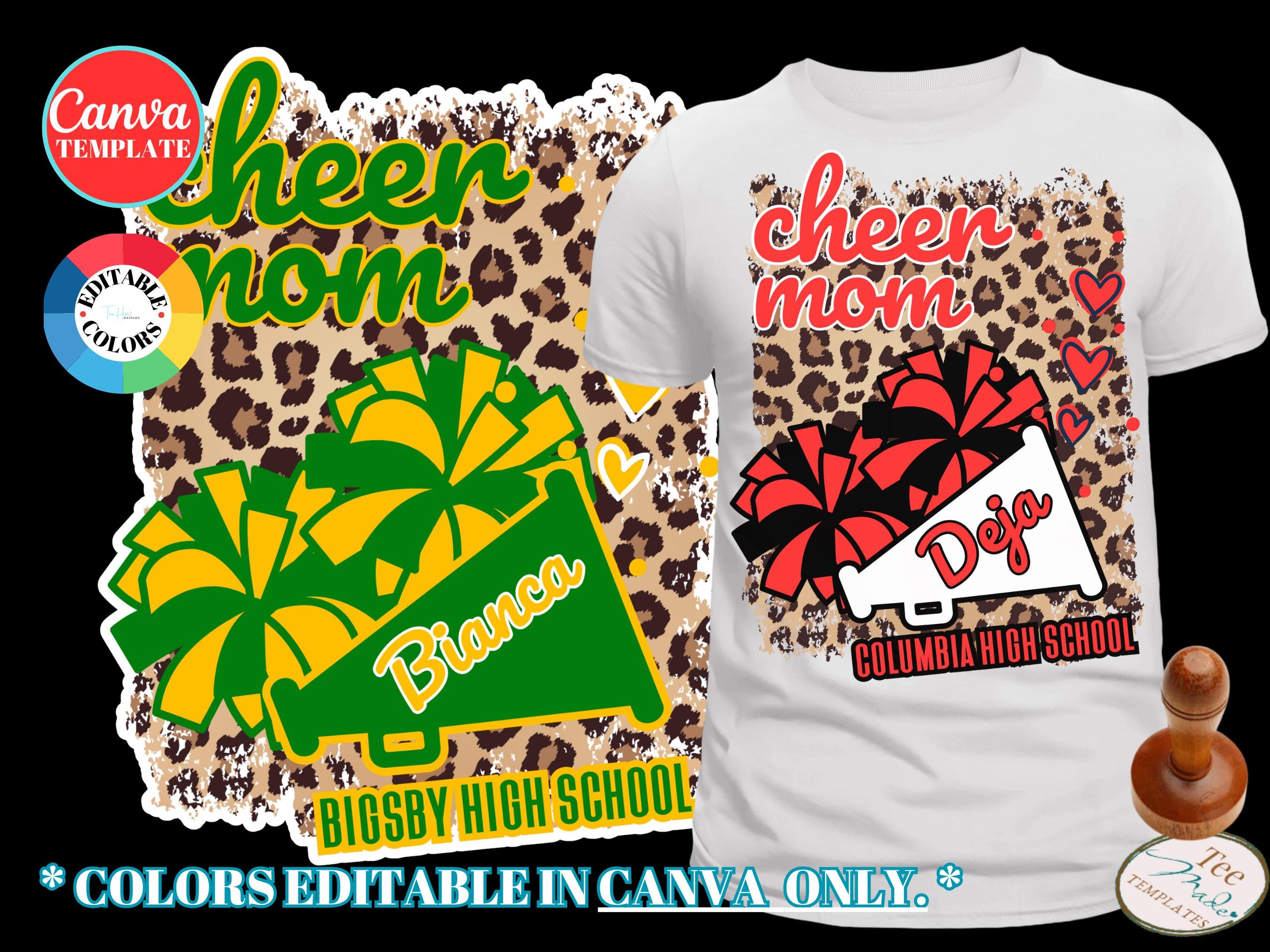 Cheer Mom Shirt Design, Canva Template, Editable Gameday Tshirt ...
