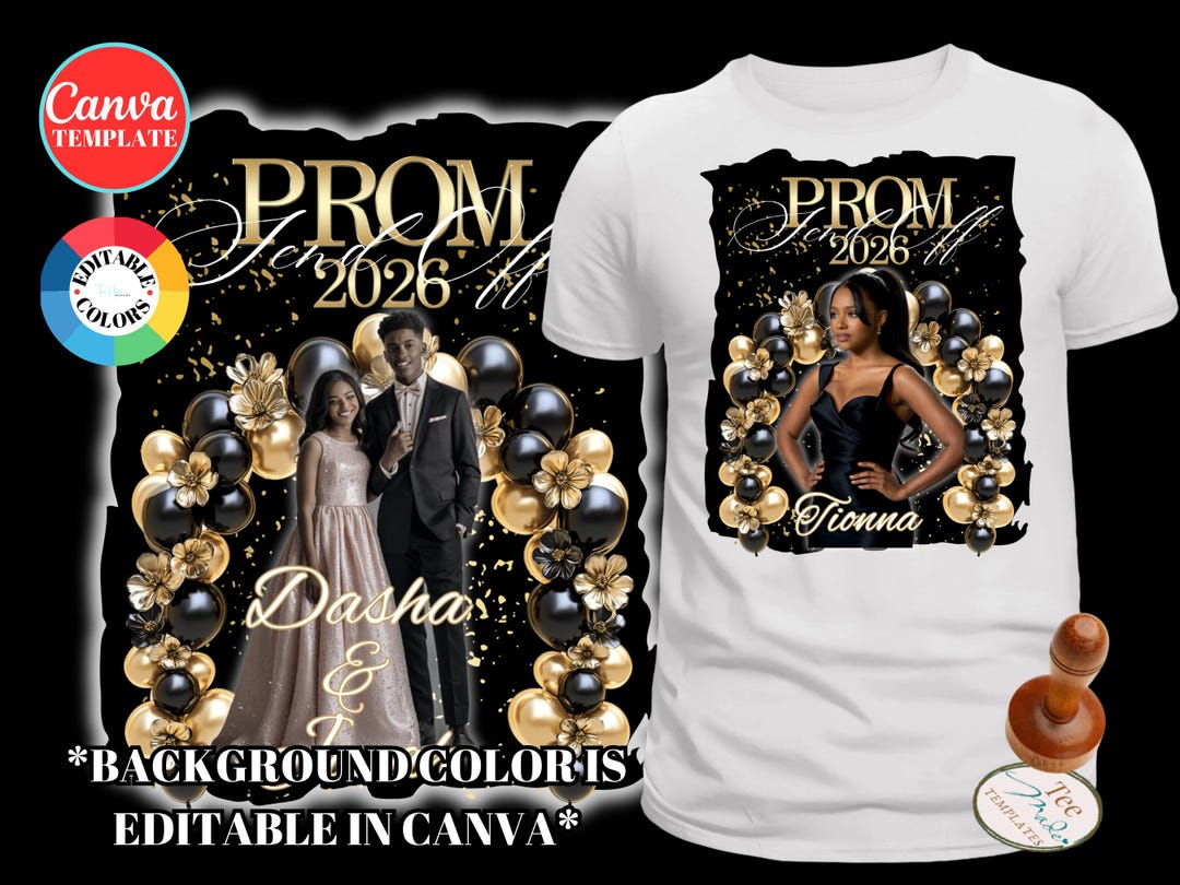 Prom Send off Tshirt Design, DIY Canva Template, Editable 2026 Prom T ...