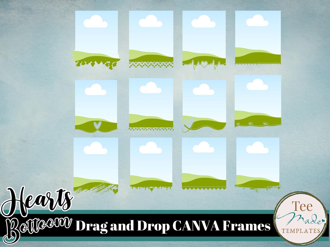Canva Frames Bundle | Soft Edge Photo Frames | Heart | Drag & Drop ...