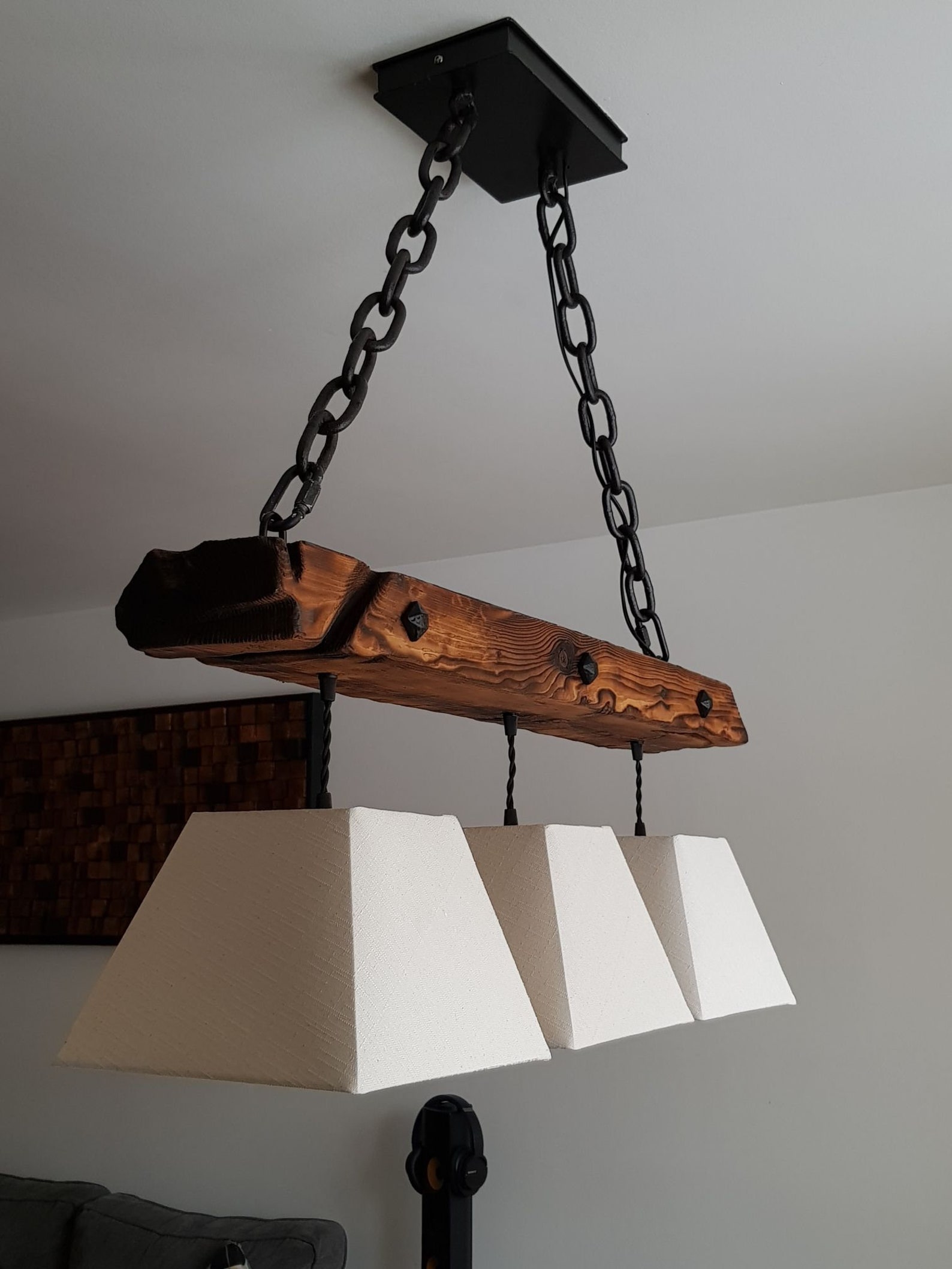 Wooden Pendant Light Fixture Rustic Chandelier Farmhouse - Etsy