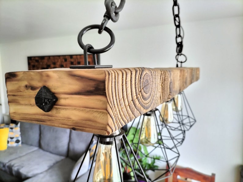 Wooden Pendant Light Fixture Rustic Chandelier Farmhouse - Etsy