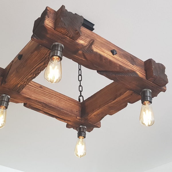 Rustic Light Fixture - Etsy