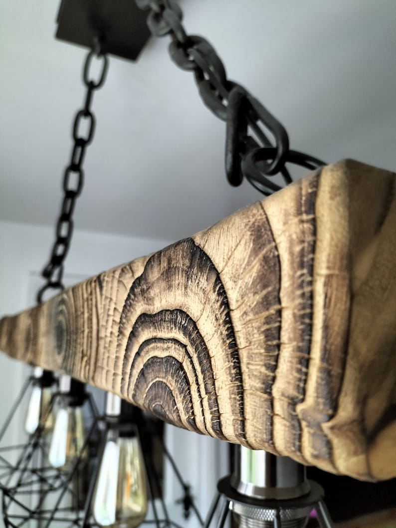 Wooden Pendant Light Fixture Rustic Chandelier Farmhouse - Etsy