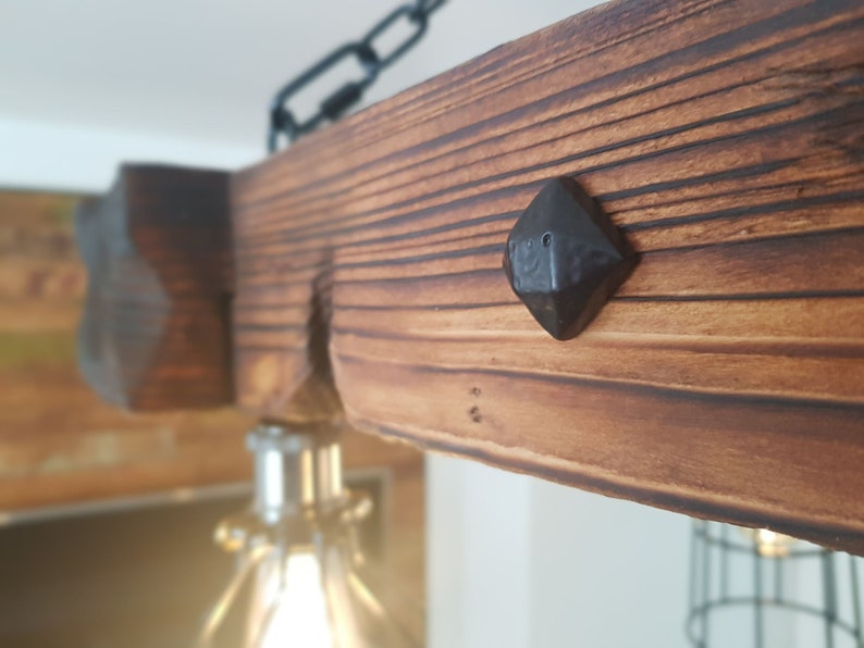 Wooden Pendant Light Fixture Rustic Chandelier Farmhouse - Etsy