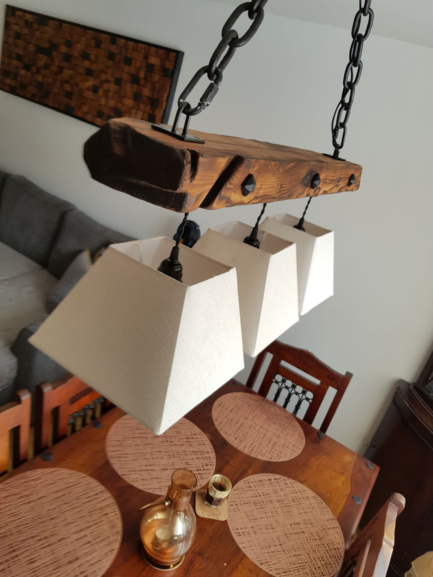 Wooden Pendant Light Fixture Rustic Chandelier Farmhouse - Etsy