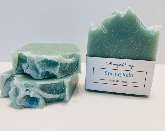 Spring Rain Goat Milk Soap Bar, Fresh Rain Scent, Handmade Soap - Etsy