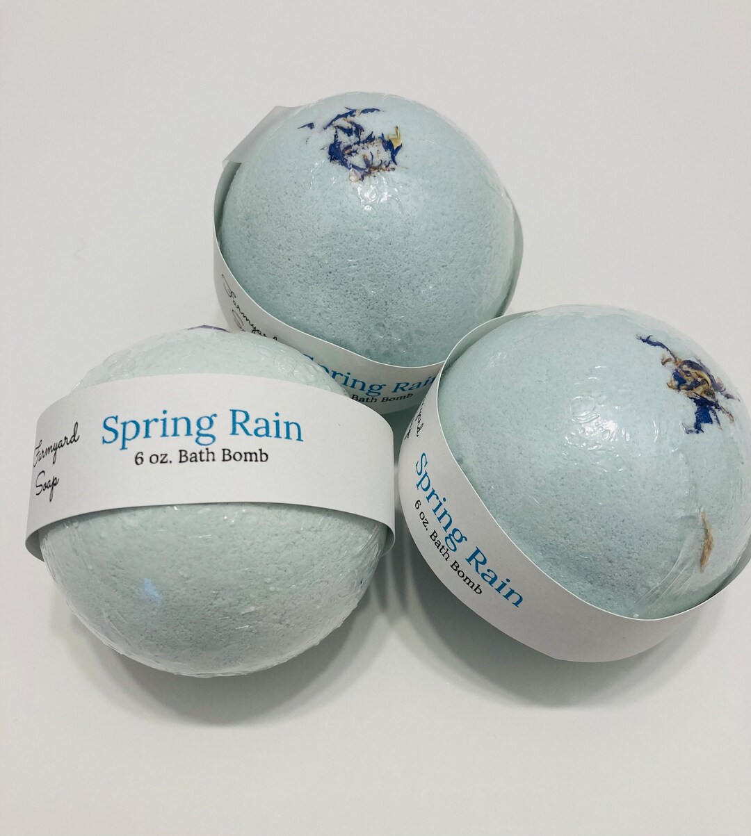 Spring Rain Bath Bomb: Blue Botanical Aromatherapy Bath Fizzy - Etsy