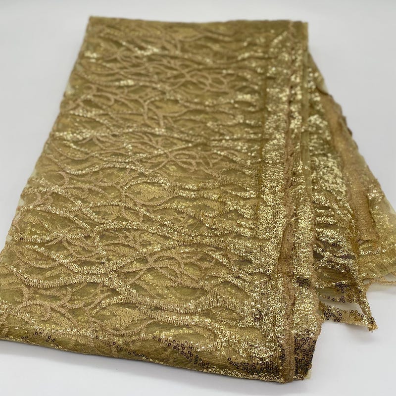 Gold Sequin Fabric - Etsy
