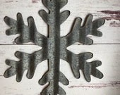 12 Inch medium Corrugated Metal Simple Snowflake Holiday - Etsy
