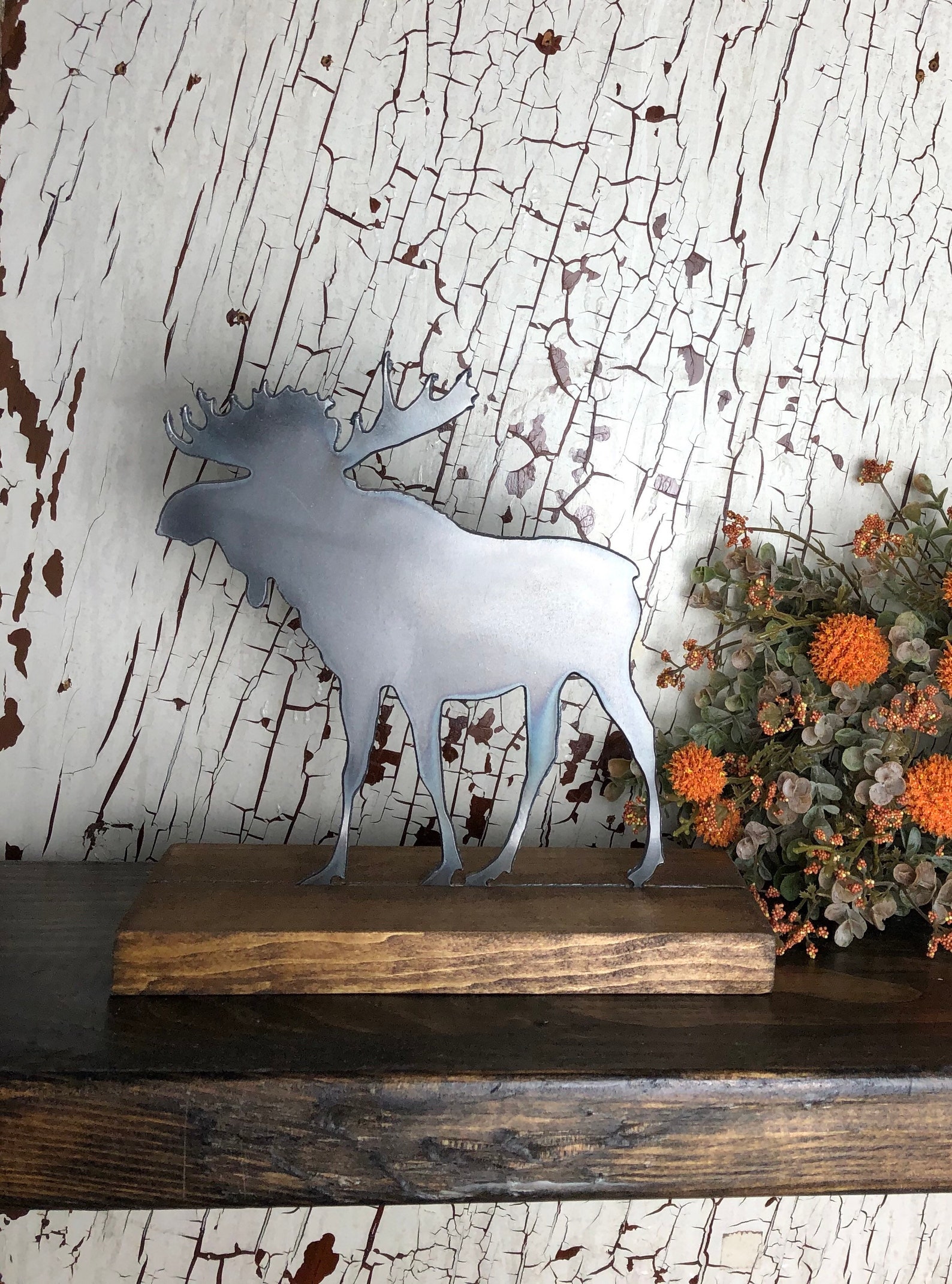 Farmhouse Decor Moose Metal Decor Shelf Sitter Lodge - Etsy