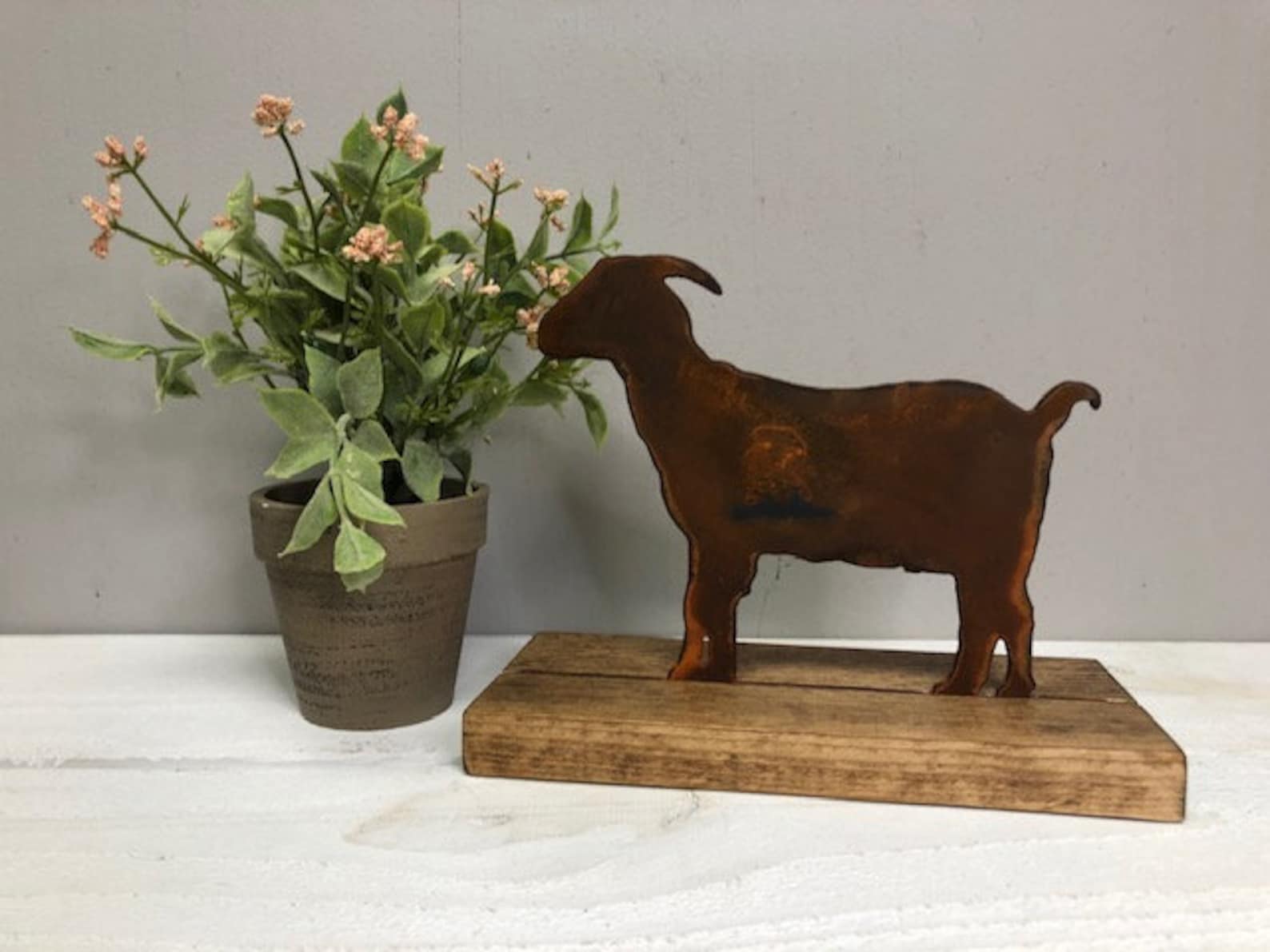 Farmhouse Decor Goat Metal Decor Shelf Sitter - Etsy